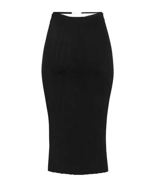Jacquemus Ribbed Knit Midi Skirt
