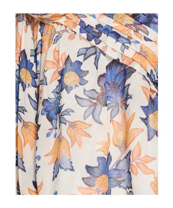 Farm Rio One-shoulder Floral Appliqué Blouse