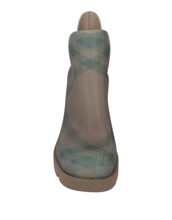 Burberry Checked Ankle Boots - Light Brown