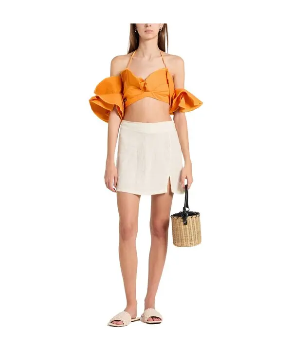 Jacquemus Cropped Top With Square Neck And Tie Detail