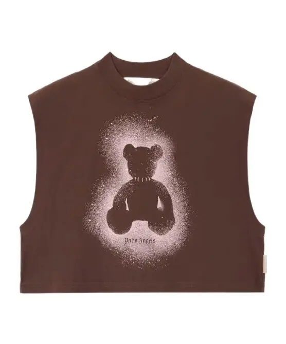 Palm Angels Spray Bear Boxy Cropped T-shirt