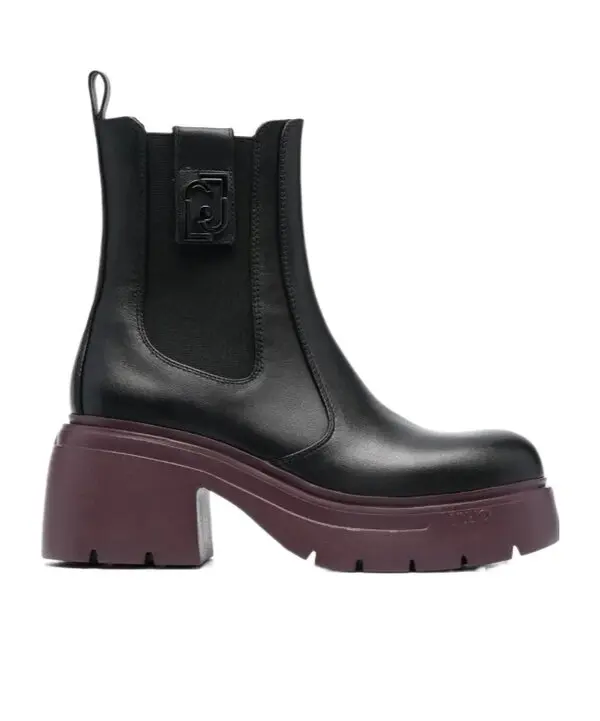 Liu Jo Carrie Leather Ankle Boots - Black