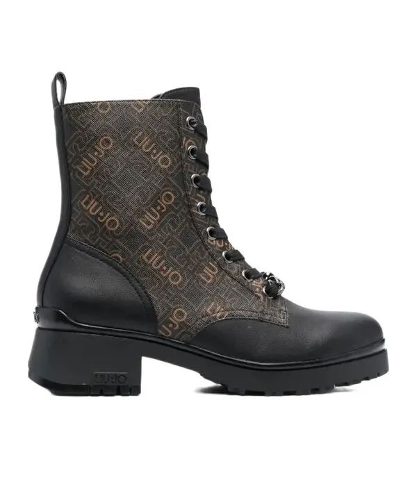 Liu Jo New Nancy Monogram-print Boots - Black