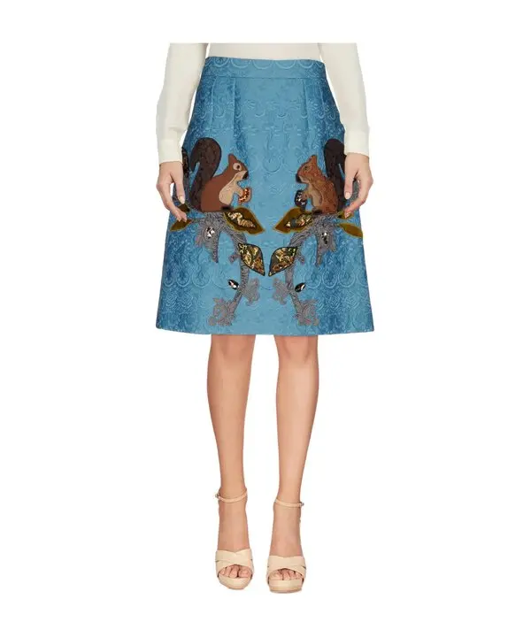 Dolce & Gabbana Textured Weave Midi Skirt - Blue
