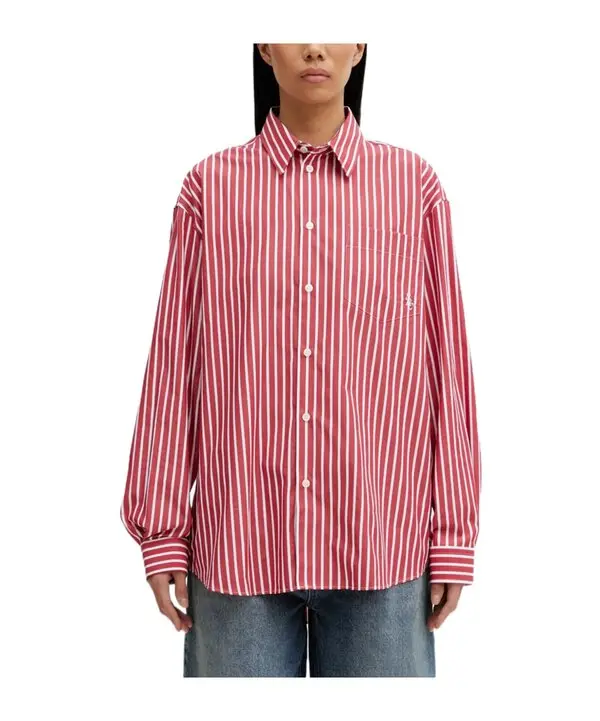 SPORTY  RICH Sporty & Rich Striped Pocket Shirt