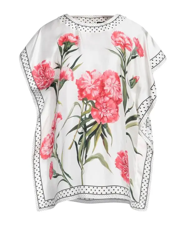 Dolce & Gabbana Floral Polka-dot Short-sleeve Top - White