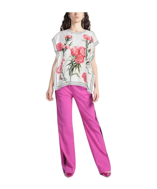 Dolce & Gabbana Floral Polka-dot Short-sleeve Top