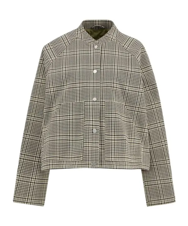 Barbour Plaid Cropped Jacket - Gray