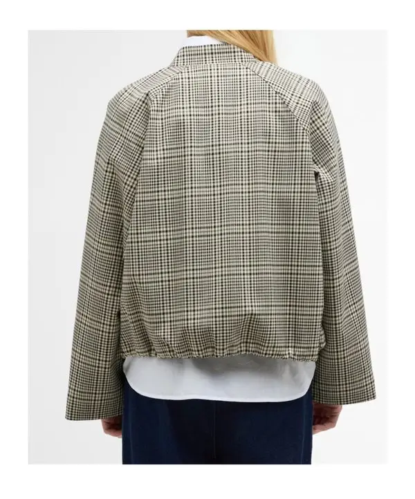 Barbour Plaid Cropped Jacket - Gray