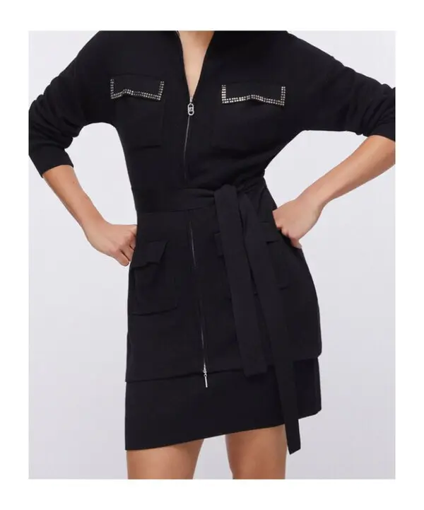 Liu Jo Appliqué-pocket Belted Cardigan