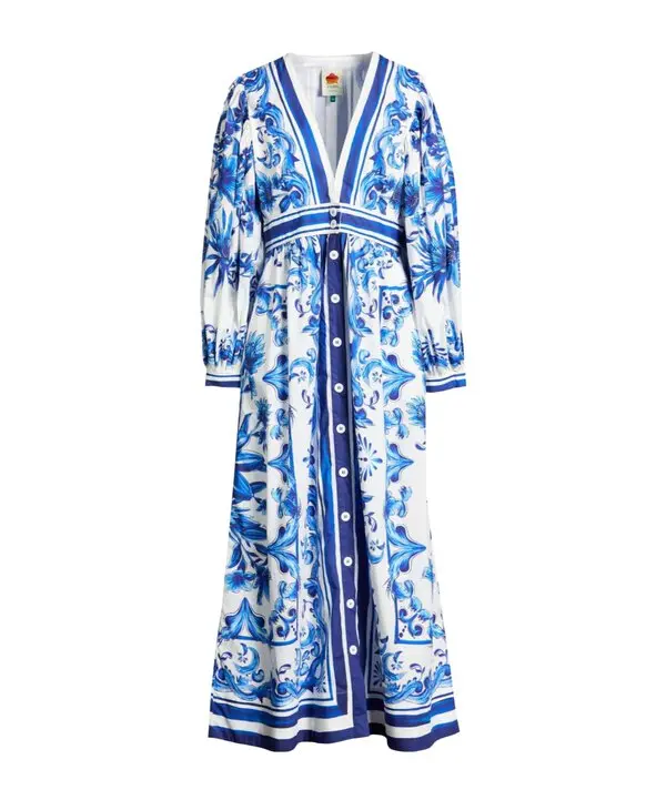 Farm Rio Floral Print Shirt Dress