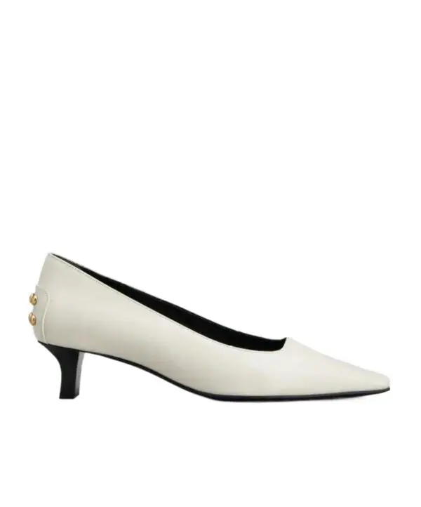 TOD'S Leather Pumps With Metallic Detailing - White