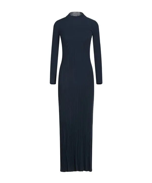 Jacquemus Ribbed Knit Mock Neck Maxi Dress