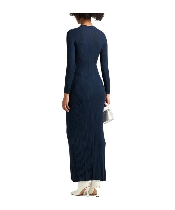 Jacquemus Ribbed Knit Mock Neck Maxi Dress