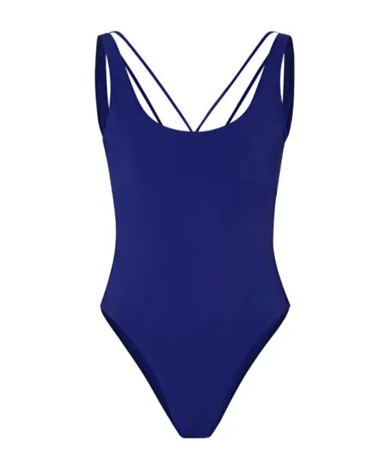 Jacquemus Signature Criss-cross Strap Swimsuit - Blue