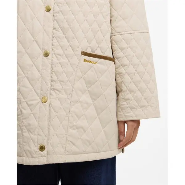 Barbour Logo Quilted Jacket With Corduroy Collar