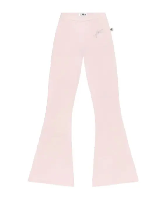 AREA Rhinestone Logo Flared Sweatpants