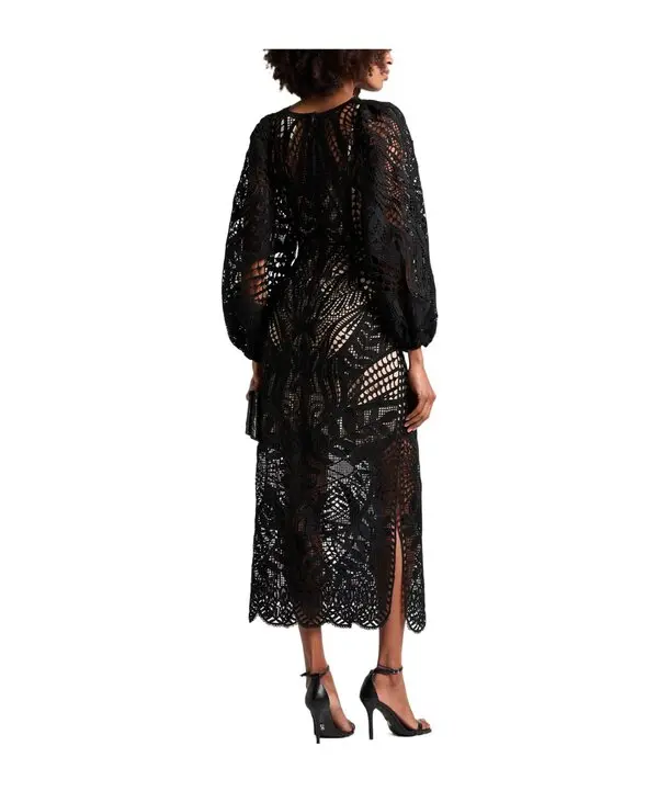 Farm Rio Lace Long Sleeve Dress