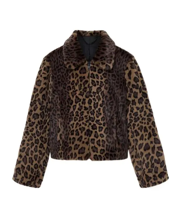 ALLSAINTS Leopard-print Zip-up Cropped Jacket - Leopard Brown