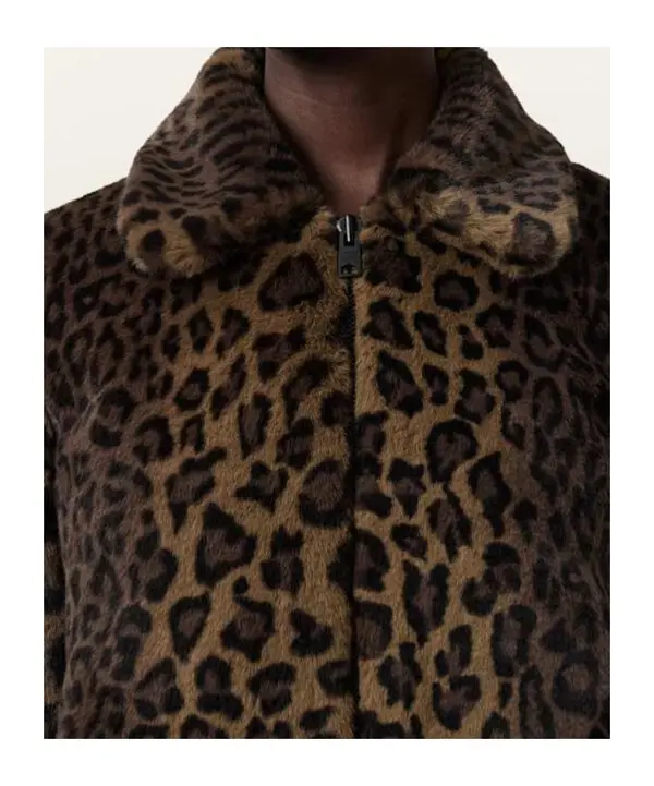 ALLSAINTS Leopard-print Zip-up Cropped Jacket - Leopard Brown