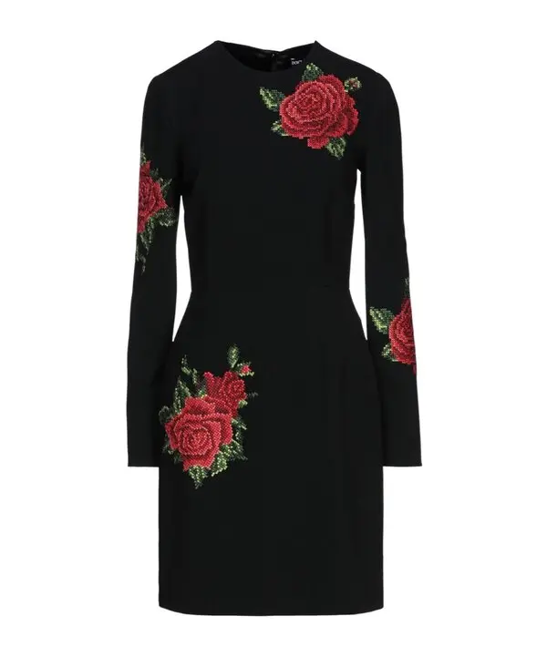 Dolce & Gabbana Floral Embroidered Long Sleeve Dress