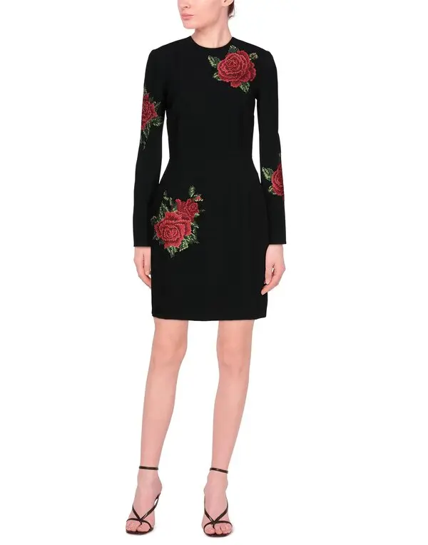 Dolce & Gabbana Floral Embroidered Long Sleeve Dress
