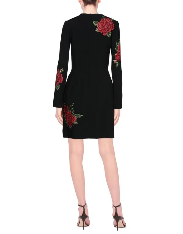 Dolce & Gabbana Floral Embroidered Long Sleeve Dress