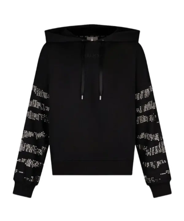 Liu Jo Long-sleeve Drawstring Hoodie With Embellished Sleeves