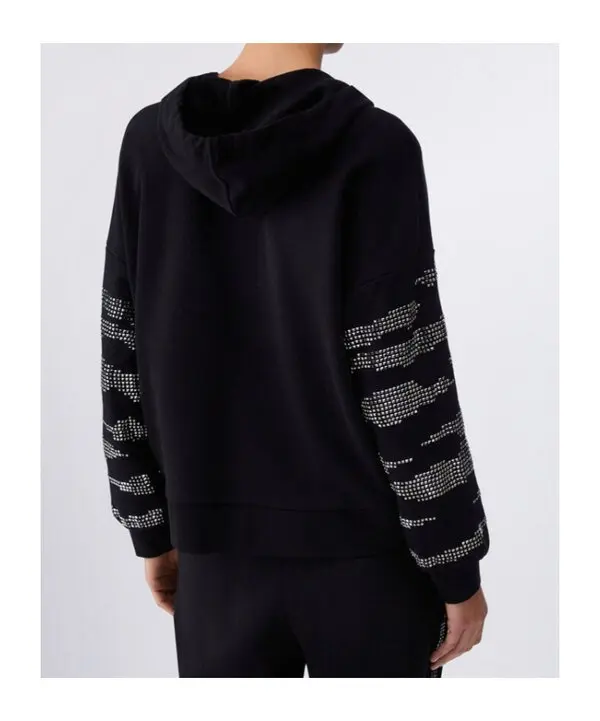 Liu Jo Long-sleeve Drawstring Hoodie With Embellished Sleeves