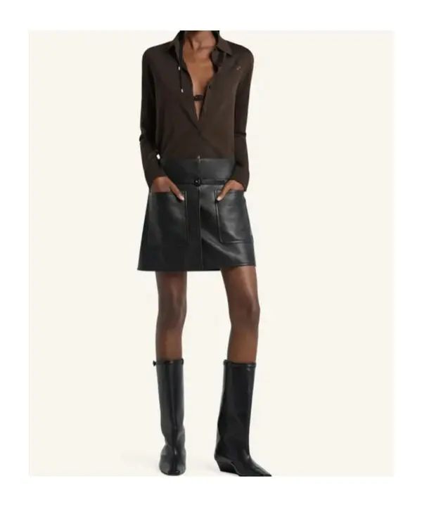 COURREGES Merinos Wool Notched-collar Cardigan