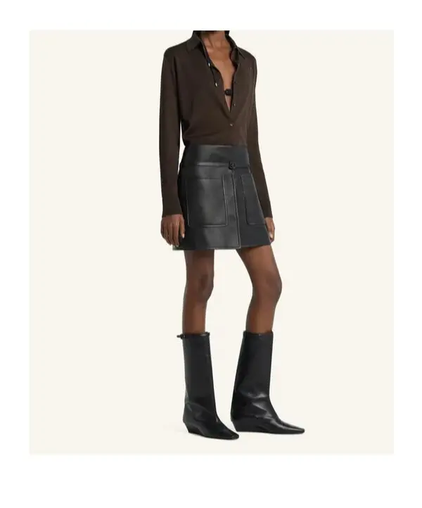 COURREGES Merinos Wool Notched-collar Cardigan