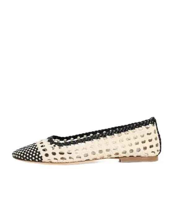 Staud Nell Crochet Ballet Flats - Nude