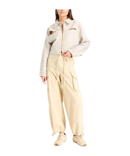 Jacquemus Cropped Denim Jacket With Cutouts