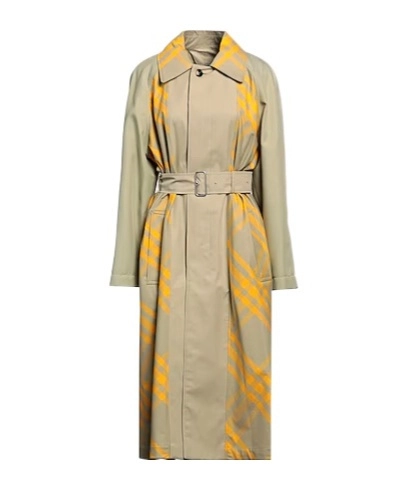 Burberry Classic Printed Woven Double Face Trench Coat - Green