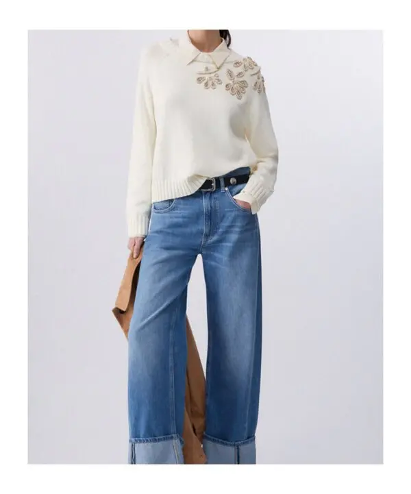 Liu Jo Striped Embellished Sweater