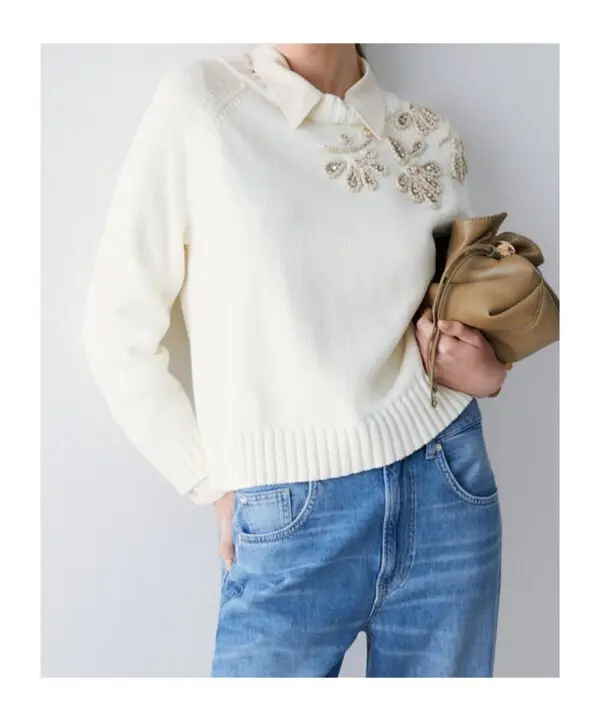 Liu Jo Striped Embellished Sweater