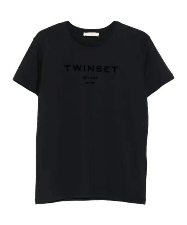 TWINSET Logo Detail T-shirt - Black