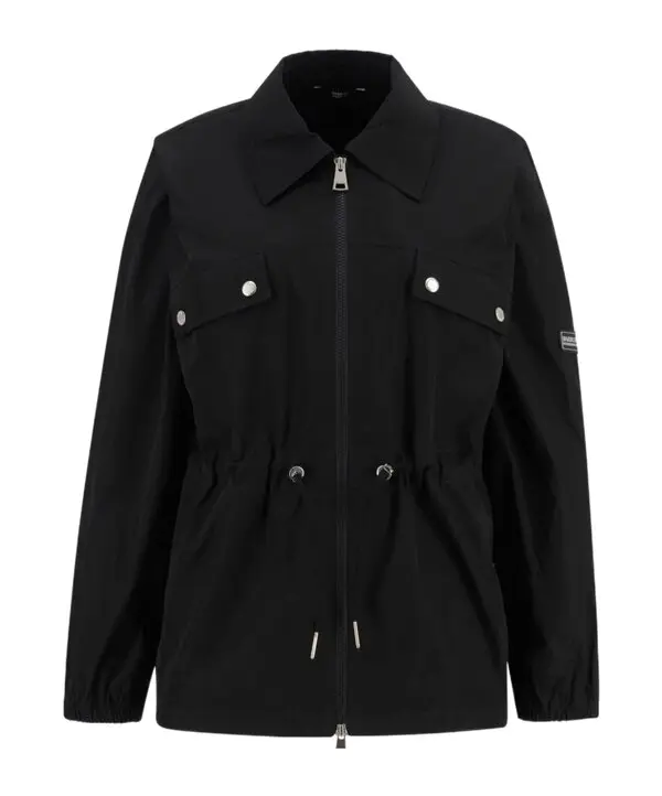Barbour Collared Zip-up Jacket With Adjustable Waist And Patch Pockets