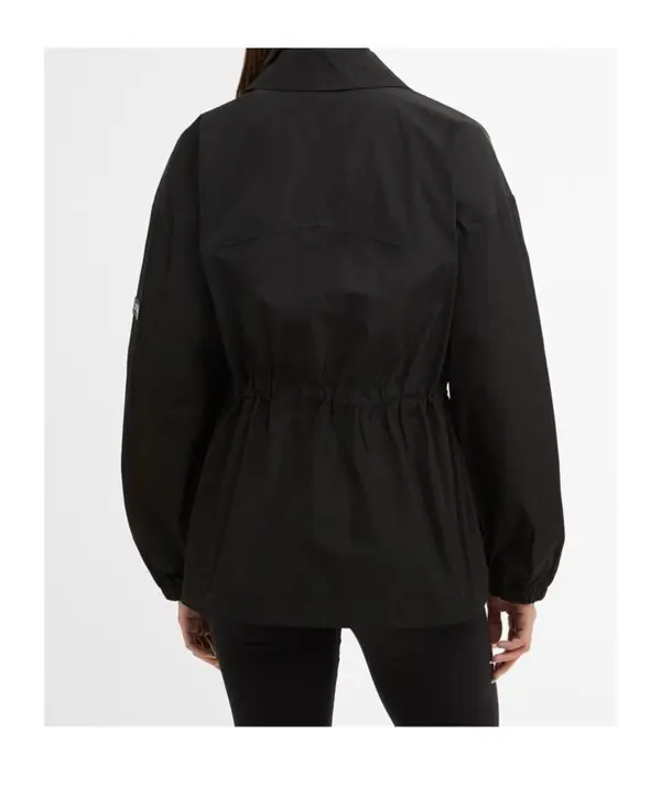 Barbour Collared Zip-up Jacket With Adjustable Waist And Patch Pockets