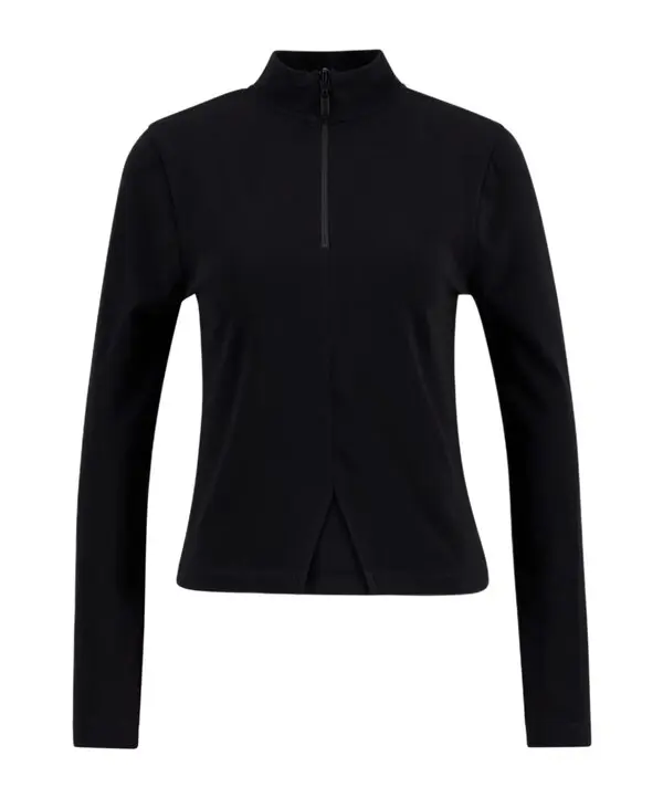 Barbour Dallas Half Zip Top With Long Sleeves And Front Slit