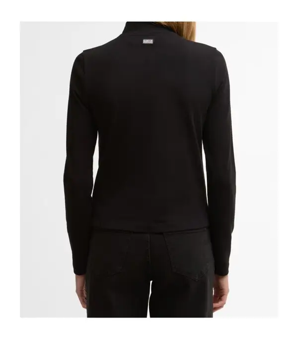 Barbour Dallas Half Zip Top With Long Sleeves And Front Slit