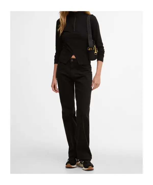 Barbour Dallas Half Zip Top With Long Sleeves And Front Slit