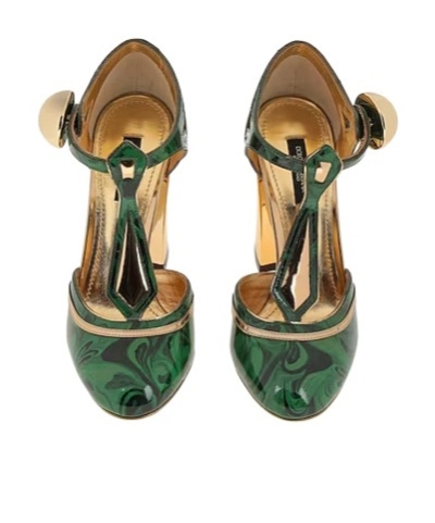 Dolce & Gabbana Multicolor Metallic Leather Sandals