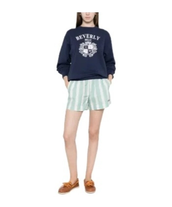 SPORTY  RICH Sporty & Rich Graphic Print Crewneck Sweatshirt