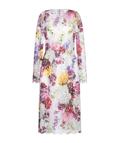 Dolce & Gabbana Floral Lace Long Sleeve Dress