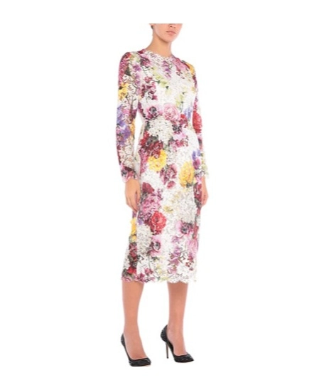 Dolce & Gabbana Floral Lace Long Sleeve Dress