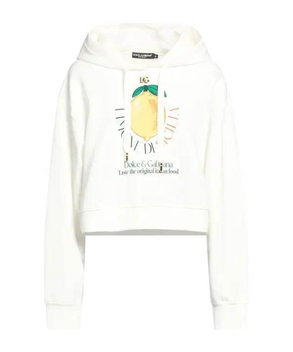 Dolce & Gabbana Printed Hooded Sweatshirt - White