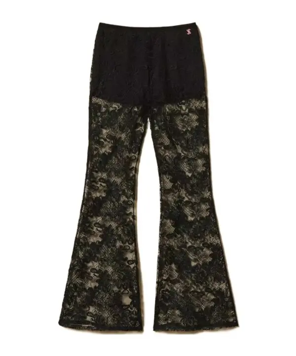 TWINSET Lace Flare Trousers - Black