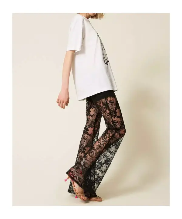 TWINSET Lace Flare Trousers