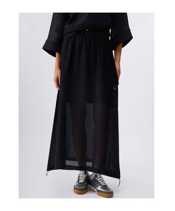 Liu Jo Maxi Mesh Skirt - Black